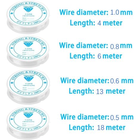8 Rollen Elastische Schmuckfaden, Gummiband für Armbänder, Schmuckdraht ...