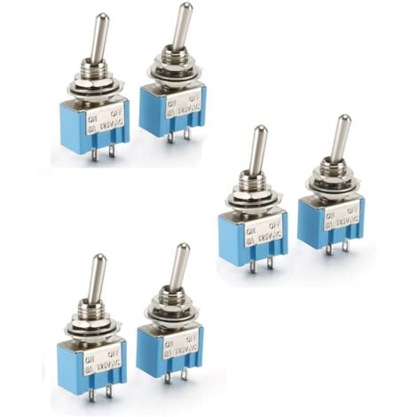 6 Pack Blaue Kippschalter, 2-polig 2-Position 250V 3A Kippschalter für ...