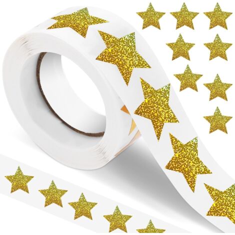 500 Stück Gold Sterne Aufkleber - Glänzende Sticker zur Auszeichnung ...