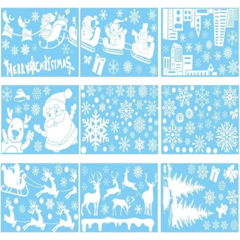 Fensterbilder Weihnachten Selbstklebend – Weiße Fensterdeko Winter ...