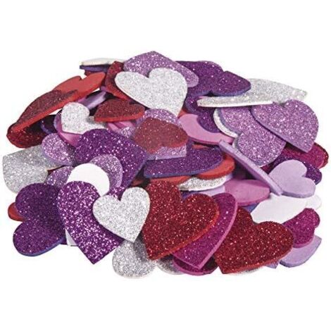 Rayher 30229000 Moosgummi Herzen Glitter, 3 cm ø, 100 Stück ...