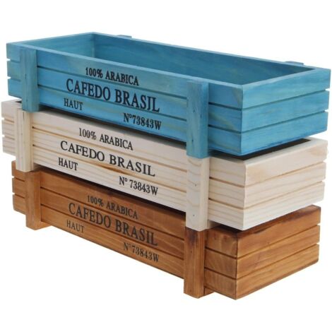 Maceta de madera para exteriores, maceta rectangular para maceteros de ...