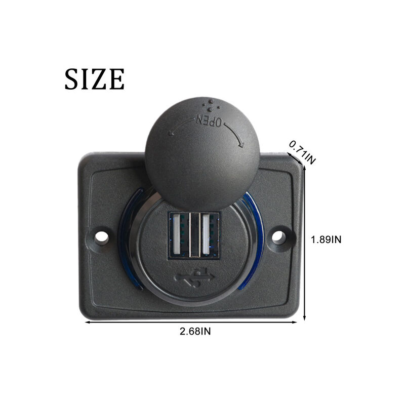 Dual USB Port Socket 3.1A Car Dual Black ABS USB Port Charger Power Socket 12V LED Waterproof USB Charger with LED Opening Car Mobile Phone Charger Blu Ray