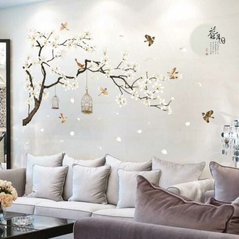 Wall Sticker Large Size Wall Stickers Tree Flower Wall Decals Home Decor FangYuan Wallpapers for Living