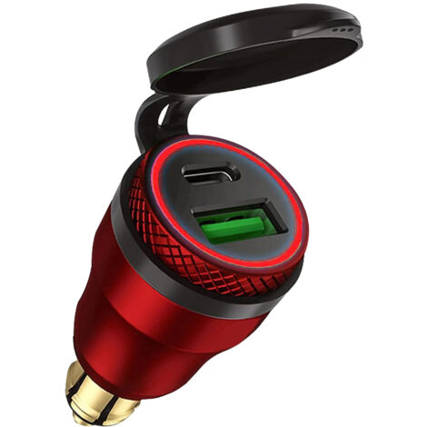(Blaues Gehäuse) Motorrad-USB-Zigarettenanzünder-Adapter, Dual-USB ...