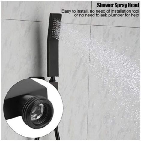 Badezimmer-Jet-Dusche mit mattschwarzer Handbrause aus verchromtem ...