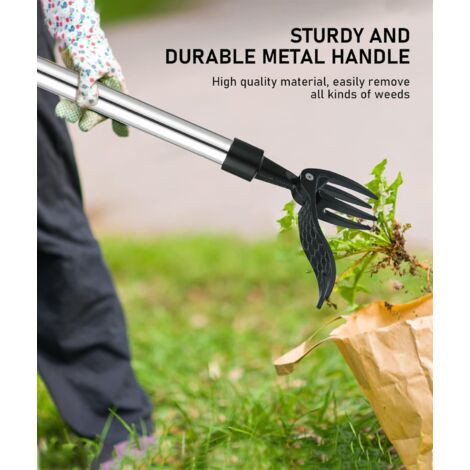 Unkrautzieher – Unkrautwerkzeug mit langem Griff und 4 Krallen ...