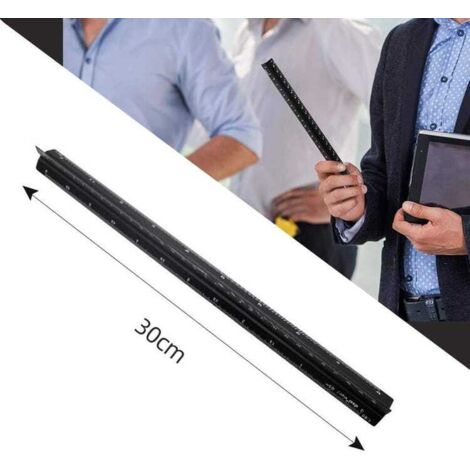 Dreieckiges Lineal, Maßstabslineal für Architekten, Metall-Aluminium ...