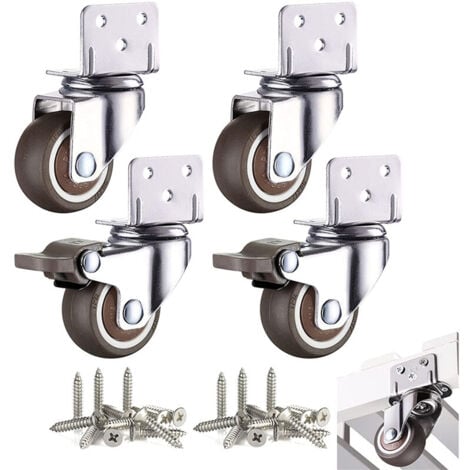 4 Pcs Small Furniture Casters 32mm Swivel Caster for Coffee Table ...