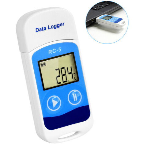 RC-5 U Disk Temperature Recorder White+Blue USB Automatic Data Logger ...