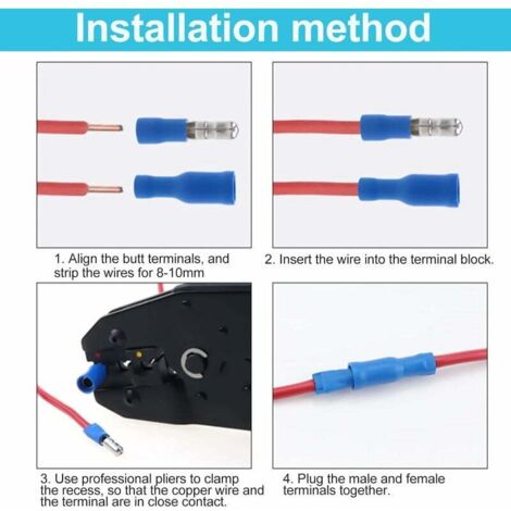 100 Pieces Electrical Terminals, Round Electrical Terminals Electrical ...