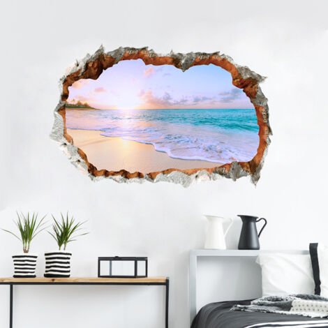 3D Wall stickers HOLIDAY ISLAND 60x40 cm I self adhesive wall sticker landscape beach sea ocean