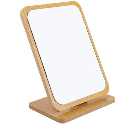 Wooden Foldable Tabletop Makeup Mirror -22x16cm, Small Square Standing ...