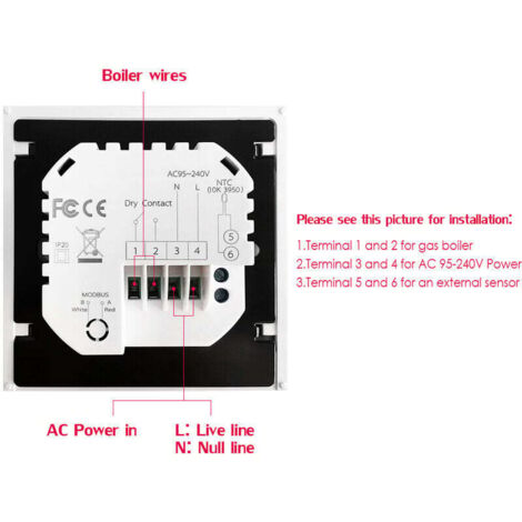 Model BHT-002-GC Boiler Water Heater Smart Thermostat Temperature ...