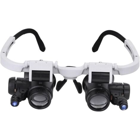 Adjustable Head Mount Magnifying Glass with LED Light 8X 15X 23X ...