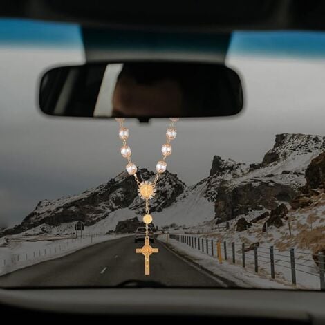 Hanging cross for car mirror store