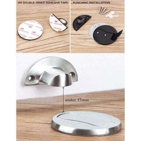 Magnetic Door Stop, Brushed Satin Nickel Magnetic Door Stop, Invisible ...