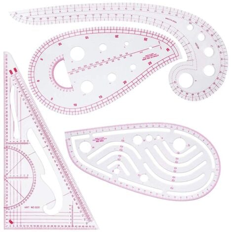 4 Pieces Sewing Ruler Metric Curve Ruler for Sewing Drawing Template ...