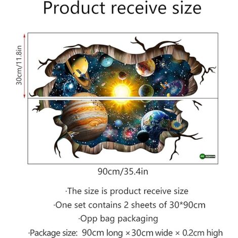 3D Shattered Blue Cosmic Galaxy Wall Decals, Magical Milky Way Outer ...