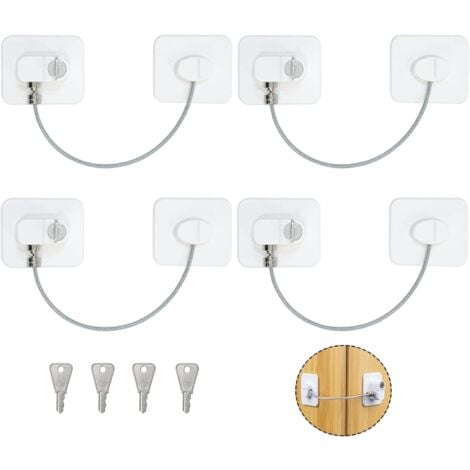 Set of 4 Child Window Locks, White Child Door Locks with 4 Keys, Child ...