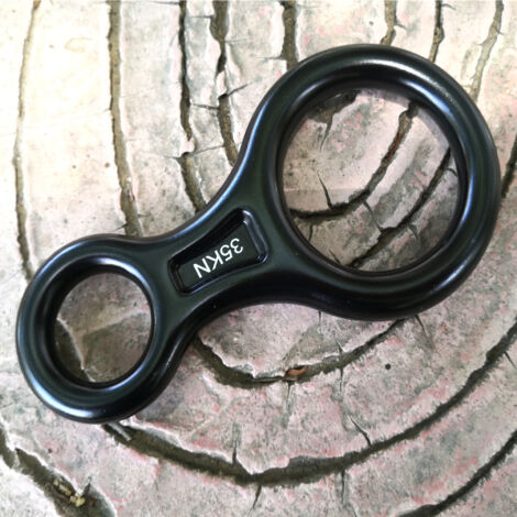35kN rappel eight(Black), climbing rappel device 8 Descender for rope ...
