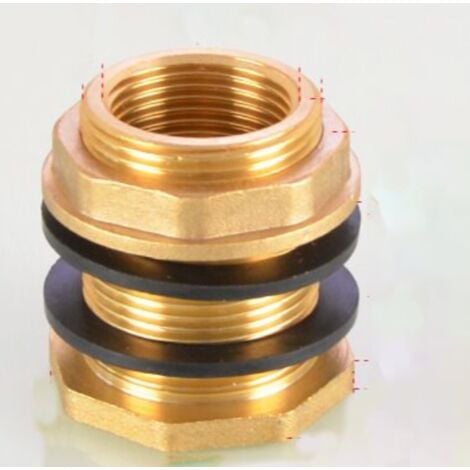 2Pcs DN40 Brass Water Tank Water Pipe Fitting Adapter Faucet Rain ...