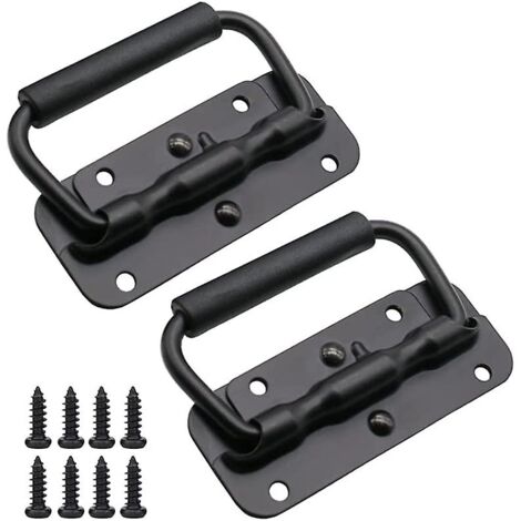 2 pcs Spring Box Handle Folding Crate Handles Heilwiy 100mm Metal ...