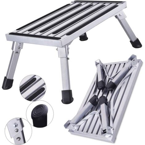 47x30x23cm Aluminum Folding Step Stool 1 Step Work Platform Max. Load ...