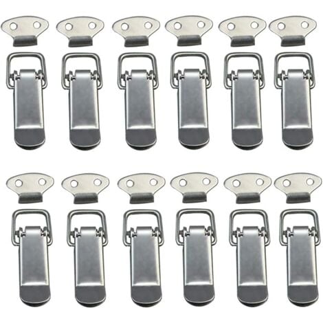 12PCS Toggle Latch Spring Loaded Clasp with Hook Stainless Steel Spring ...