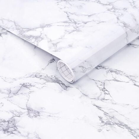 White Marble Contact Paper,40cmx300cm Self Adhesive Vinyl Wallpaper for ...