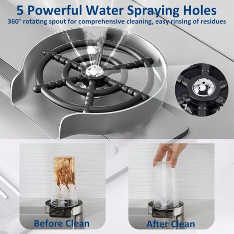Automatic Sink Glass Rinser, Stainless Steel Glass Washer, Cup Cleaner ...