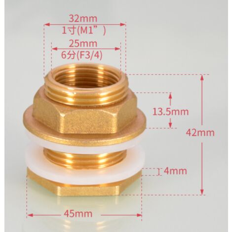 4Pcs G1 Brass Water Tank Water Pipe Fitting Adapter Faucet Rain Bucket ...
