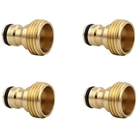 4Pcs Garden Hose Quick Connector, 3/4 Inch Brass Male Hose Nozzle ...