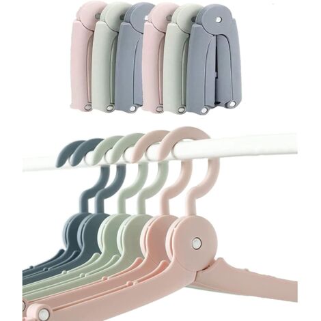 6 Pieces Foldable Hangers, Portable Foldable Travel Hangers, Plastic ...