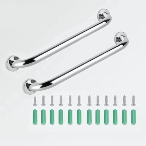 Two Pieces Stainless Steel Bathroom Safety Anti-Slip Grab Bars, 30cm Long