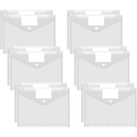 Pack of 12 A4 Clear Document Holders - A4 Size - with 11 Holes and ...