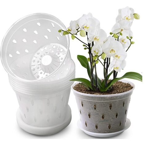 Inch Plastic Orchid Pots Without Tray, Clear Orchid Planting Pots ...