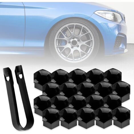20 Pieces Ø 19 mm (Black) Wheel Nut Caps, Wheel Nut Covers for Car ...