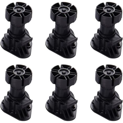 6pcs Plastic Cabinet Legs Furniture Feet Height Adjustable for Kitchen Bathroom Wardrobe 80 120mm