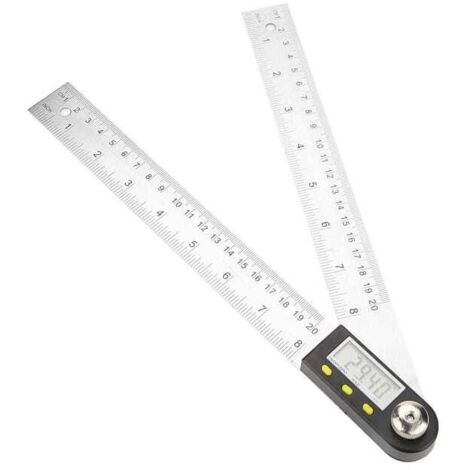 Protractor Ruler, 0-200mm Stainless Steel Digital Angle Ruler, 2 in 1 Protractor Ruler and ...