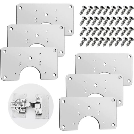 6 Pcs Cabinet Hinge Repair Brackets, Stainless Steel Hinge Repair ...