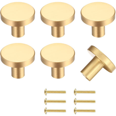 6 Pieces Drawer Knobs, Gold Furniture Knobs, Round Cabinet Knobs ...