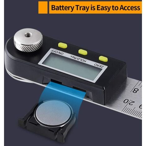 Digital Angle Finder 0-360° Digital Inclinometer Stainless Steel Protractor Angle Ruler with LCD ...