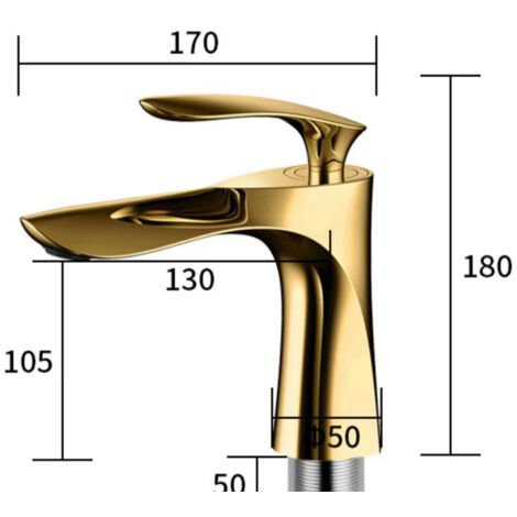 Bathroom Sink Faucet Brass Mixer Tap Gold Chrome Finish Gold Mixer Tap ...