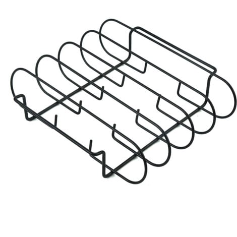 (Black)BBQ Rib Rack,BBQ Rib Rack Holder,Metal Barbecue Rib Holder ...