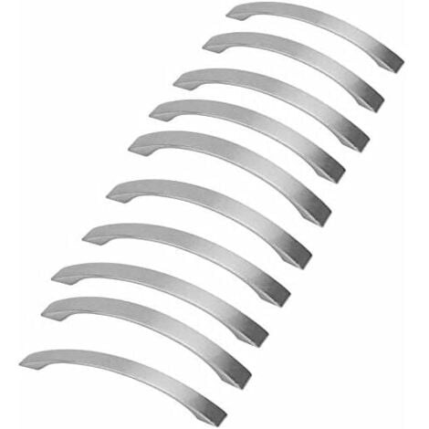 Set of 10 Kitchen Cabinet Handles - Chrome - Brushed Nickel Door ...