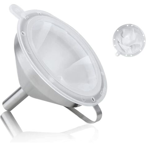 5 Inch/13cm Stainless Steel Funnels Kitchen Funnel with Strainer Handle ...