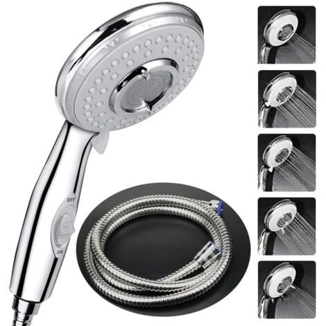 High Pressure Water Saving Handheld Shower with 2m Shower Hose, 5 Water ...