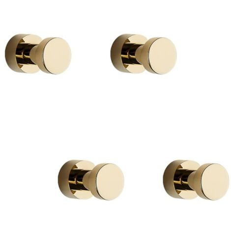 Gold Towel Hooks 4 Pack Rustproof Metal Robe and Coat Hooks, Adhesive ...