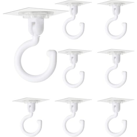 8 Pieces Transparent Self Adhesive Hooks 360 Degree Rotating Hook ...